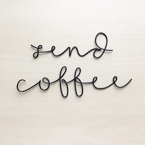 Handmade black Pictured Wire 'send Coffee' Kitchen - Etsy