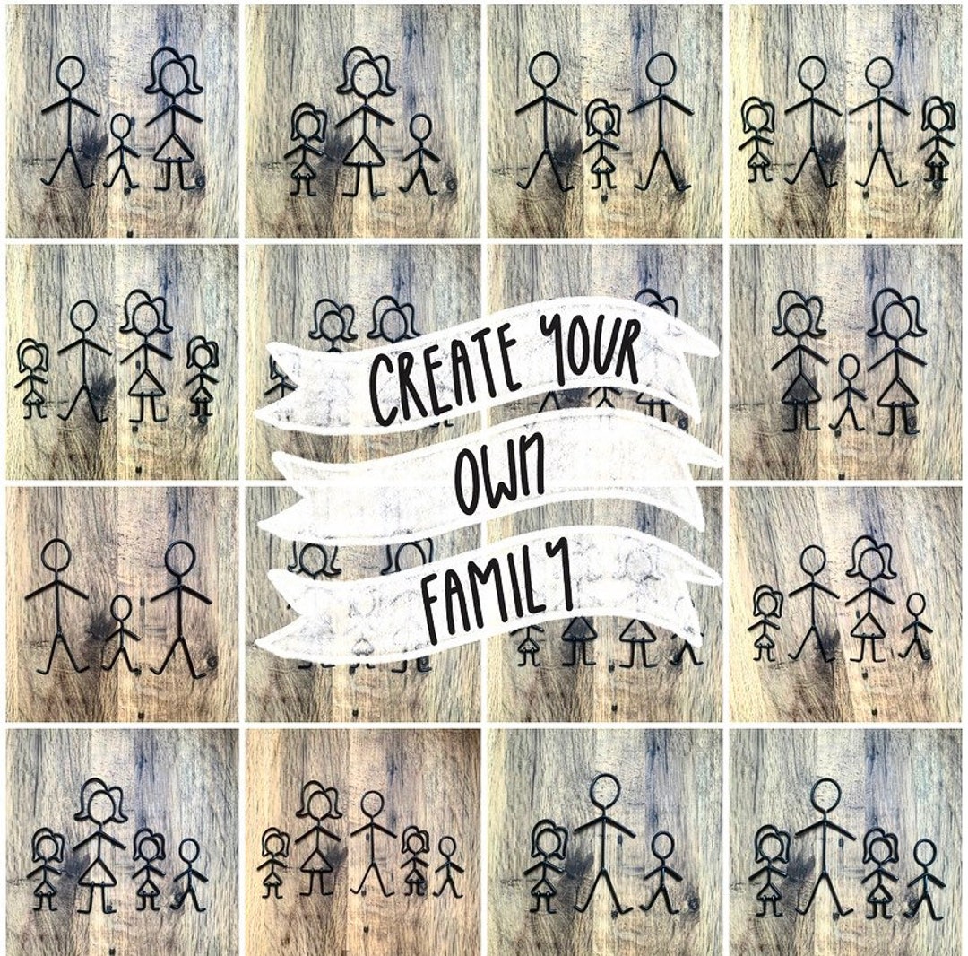 Handmade (black Pictured) Wire Family Members. Wire Art, Scandi, Wall ...