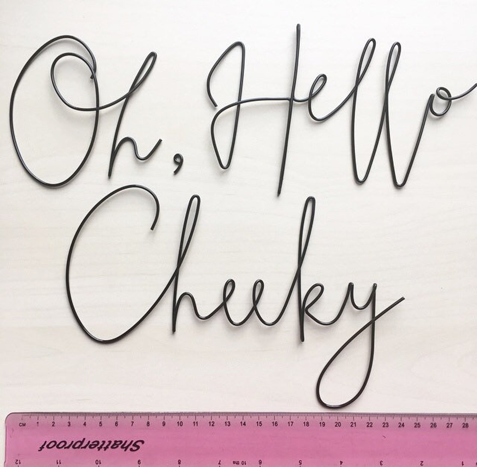 Handmade black Pictured Wire 'oh Hello Cheeky'. | Etsy