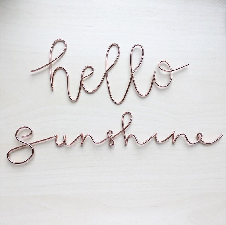 Handmade rose Gold Pictured 'hello Sunshine' Wall - Etsy