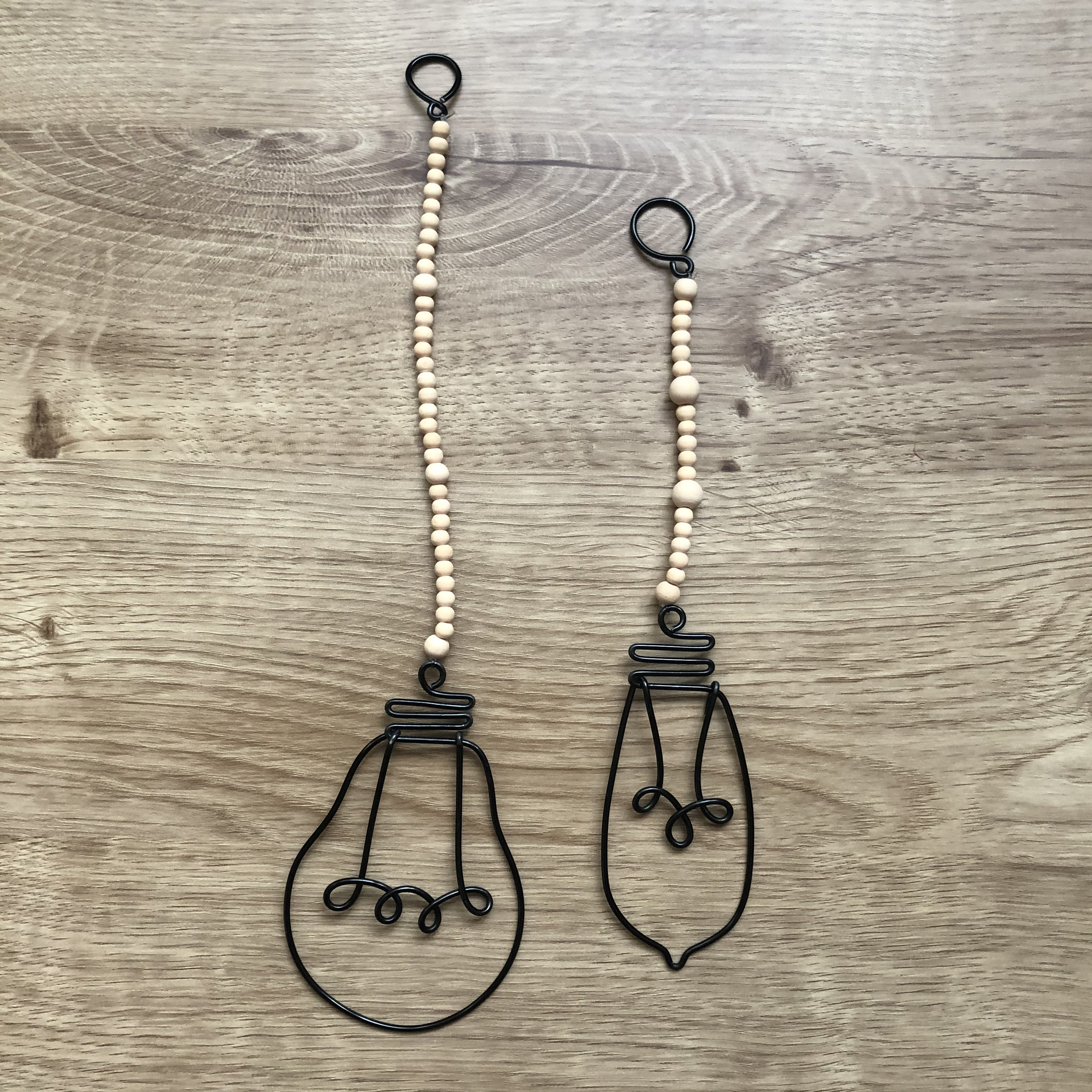 Handmade wire vintage lightbulb ornaments with beaded wire | Etsy