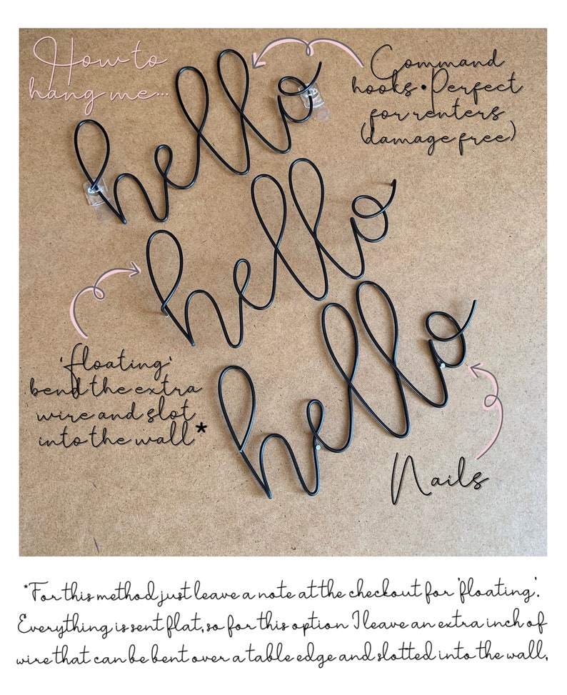 Custom Wire Words in Cheeky Font. Handmade Bespoke | Etsy UK