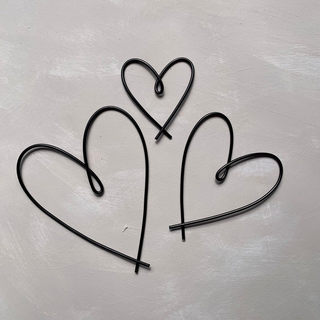 Wire Hearts set of 3. Wire Art Wire Words Bedroom Scandi - Etsy