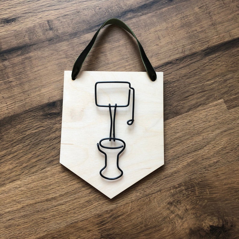 Wire Toilet on Ply Wood Plaque. Fun Bathroom Housewarming - Etsy