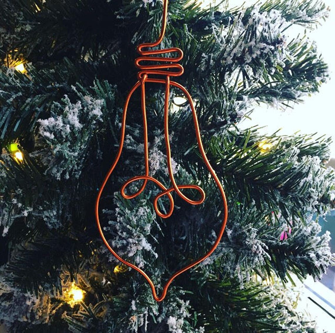 Copper Wire Vintage Style Light Bulb Christmas Tree - Etsy