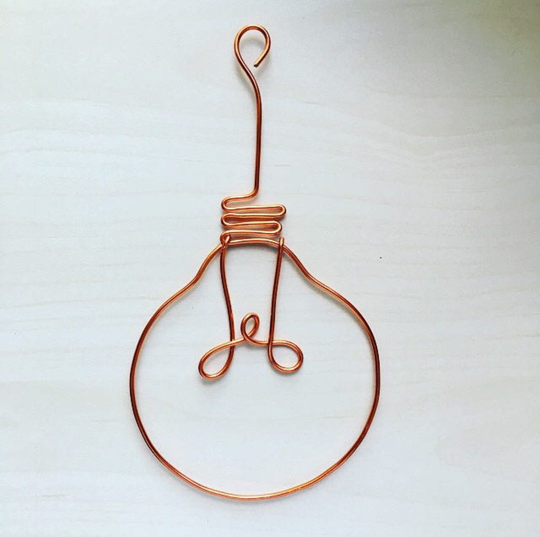 Handmade (copper Pictured) Wire, Vintage Style Light Bulb Christmas ...