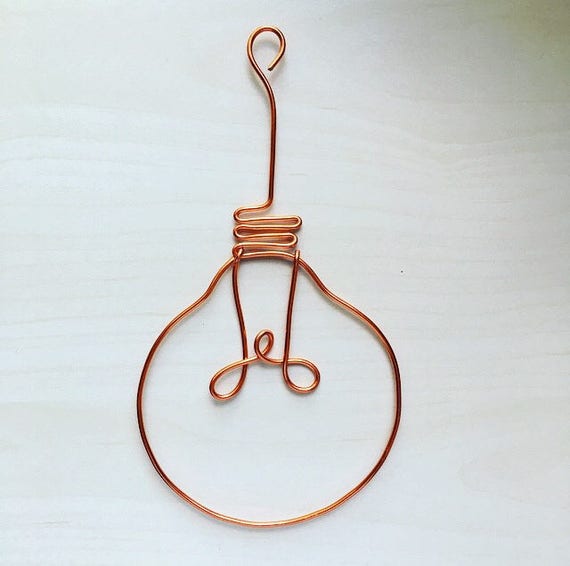Handmade copper Pictured Wire Vintage Style Light Bulb | Etsy