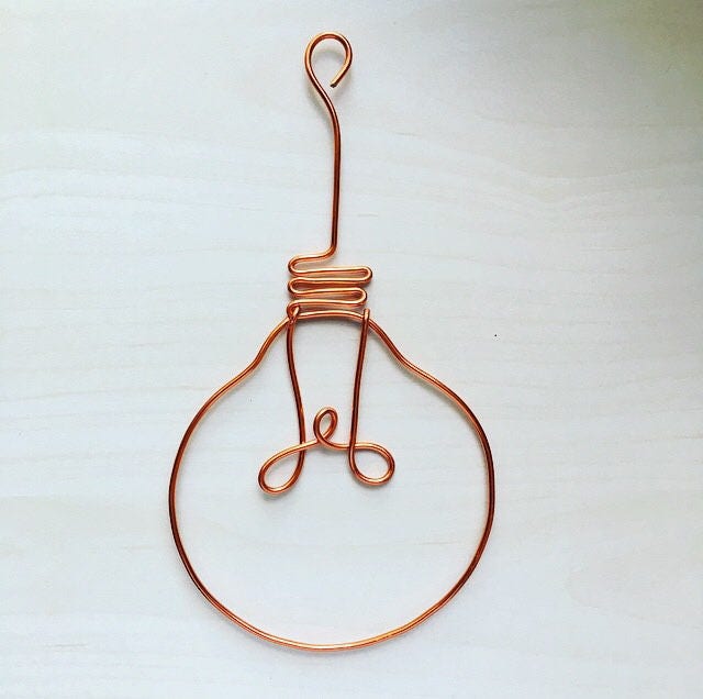 Handmade copper Pictured Wire Vintage Style Light Bulb | Etsy