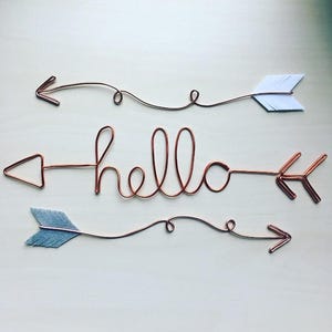 Handmade Copper 'hello' Arrow, Party, Wedding, House Party, Scandi. One ...