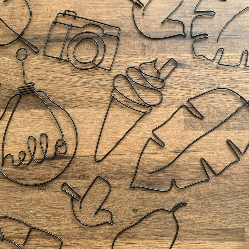 Wire Wall Art Food Items. Wire Art Wire Sign Scandi Wall - Etsy