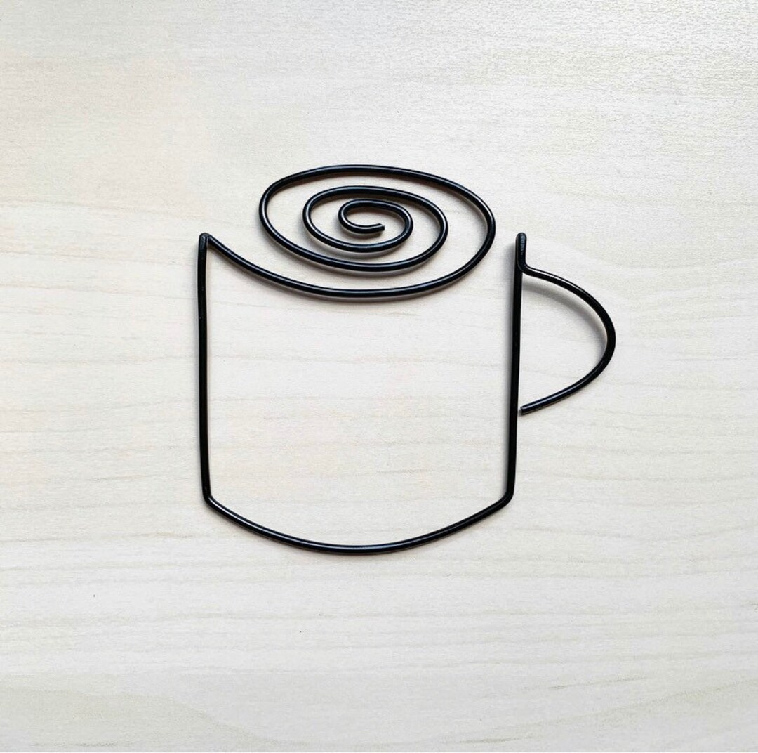 Handmade (black Pictured) Wire Coffee/tea Mug. Wire Art, Kitchen Decor ...