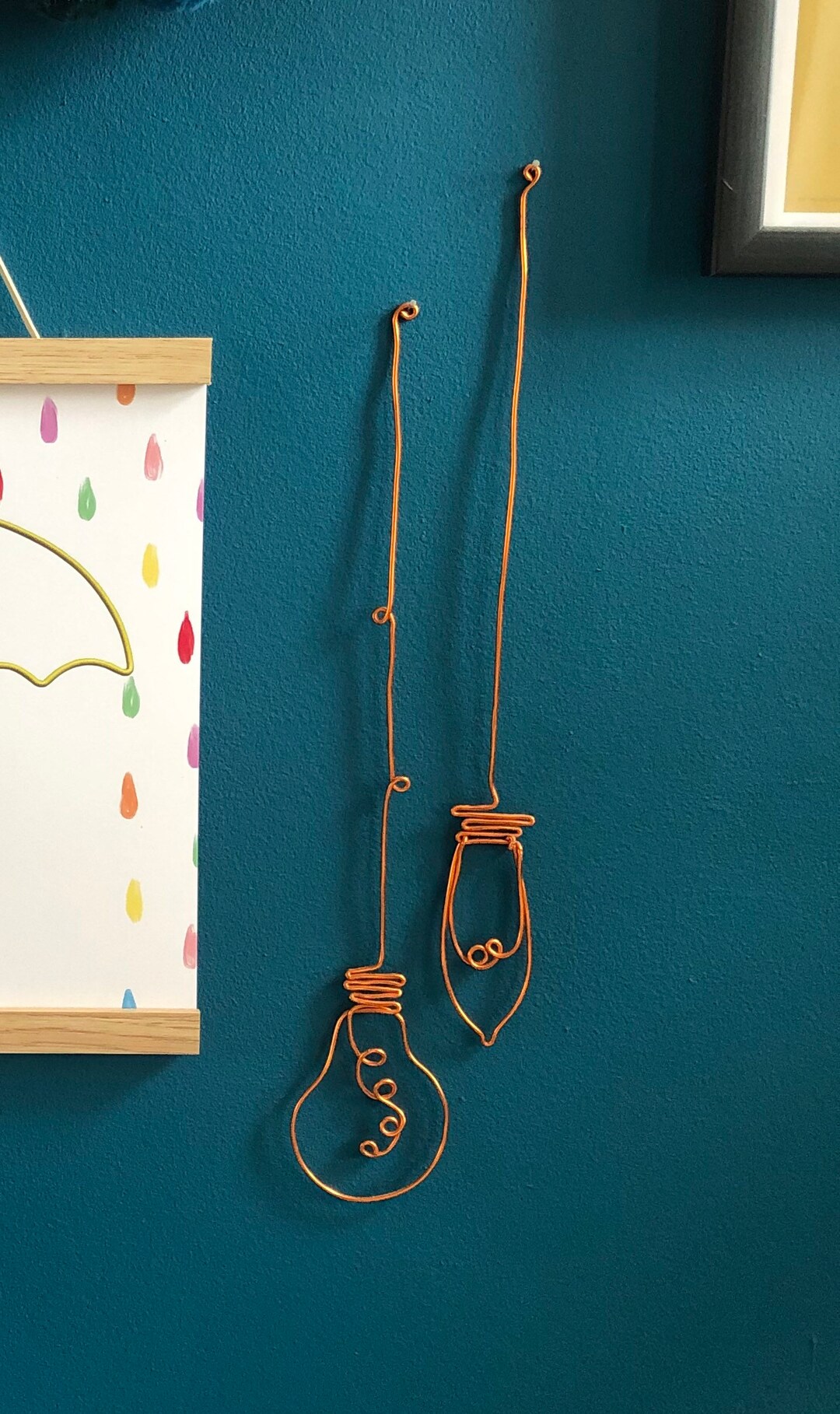Handmade (copper Pictured) Wire Vintage Lightbulb Ornaments With Long ...