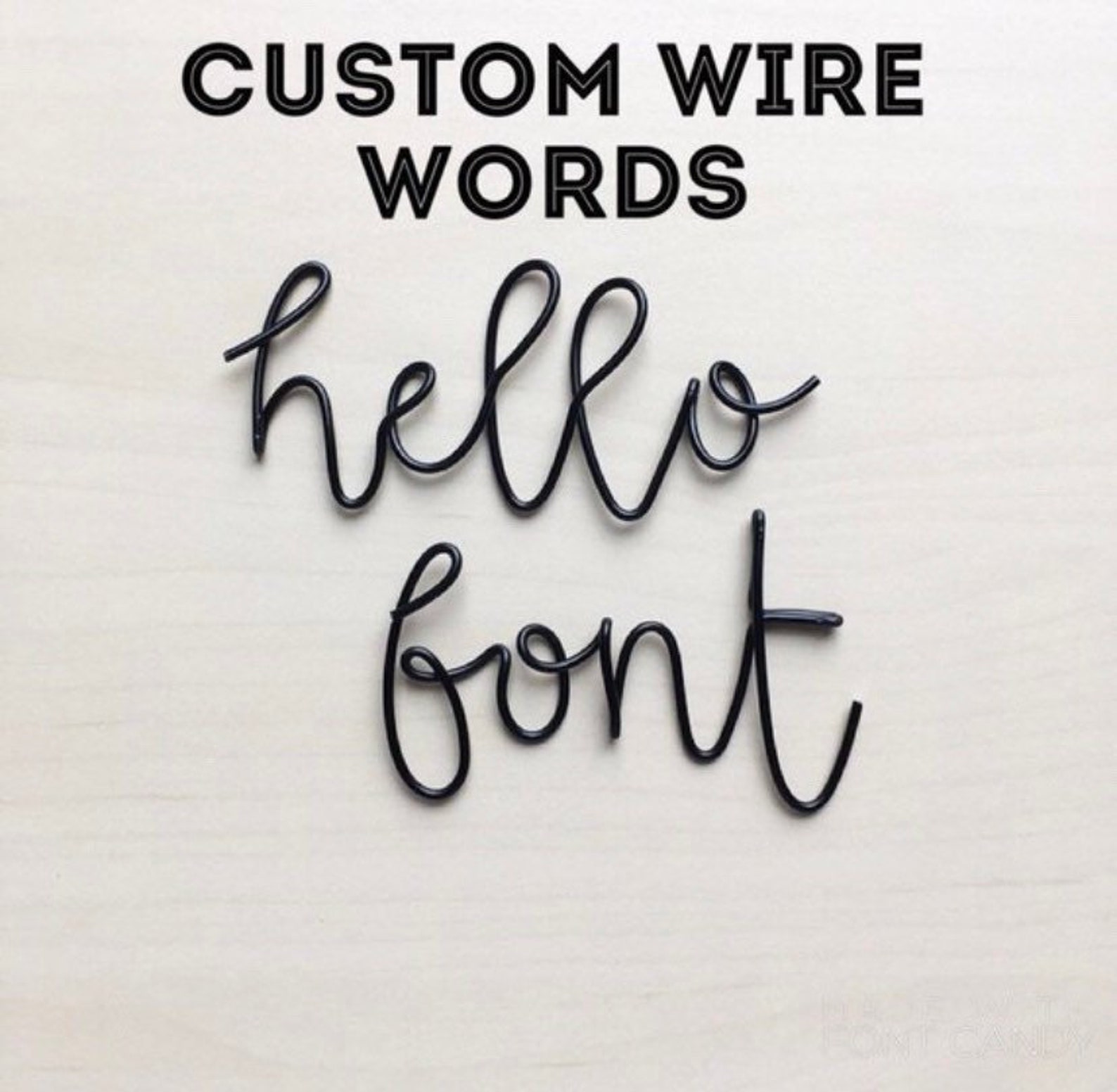 Custom Wire Words in Hello Font Font. Handmade, Bespoke Wire Words ...