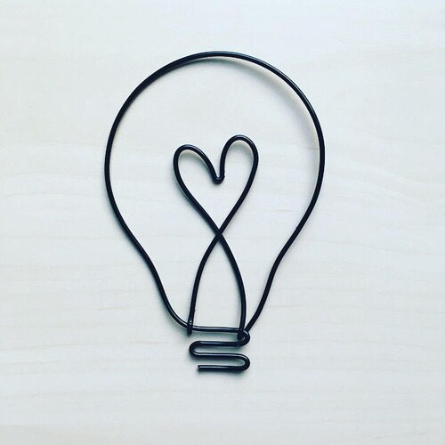 Wire Light Bulb Handmade Wall Art Metal Sculpture Decor - Etsy