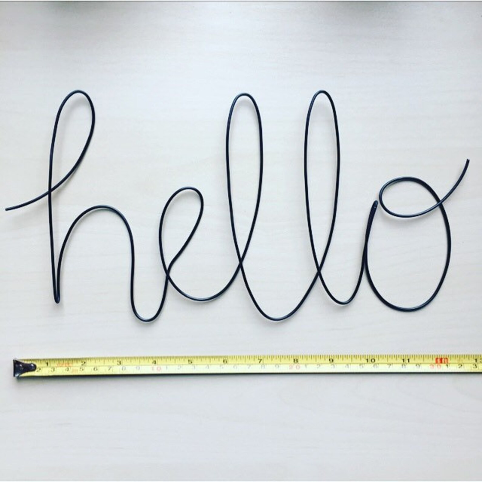 Handmade black Pictured Wire 'hello' Wall Sign. Wire - Etsy
