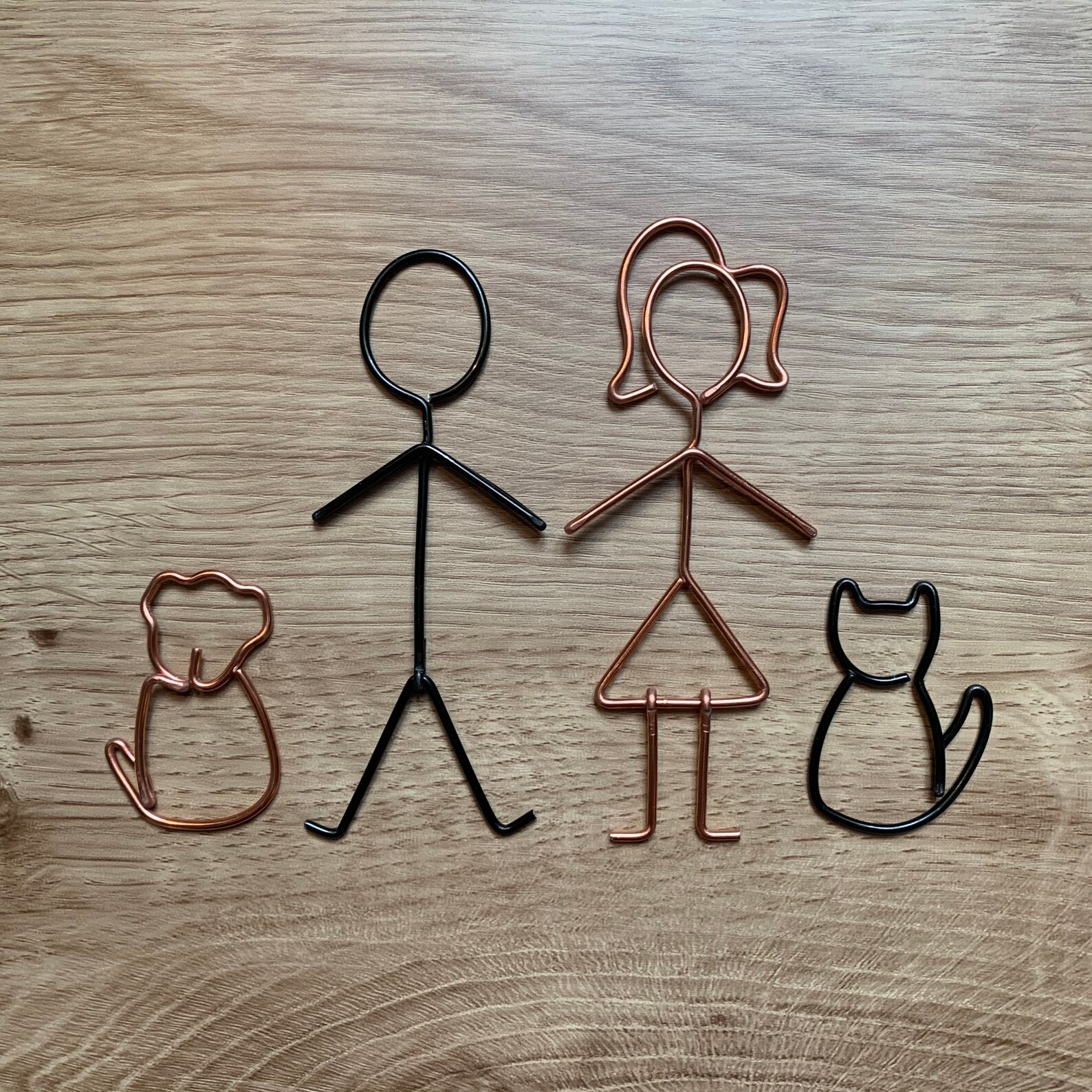 Handmade black pictured wire family members. Wire art | Etsy