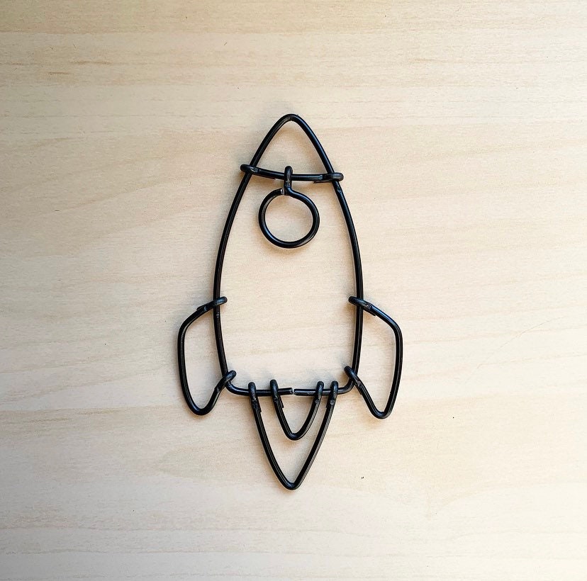 Handmade black Pictured Wire Rocket. Wire Art Kids | Etsy