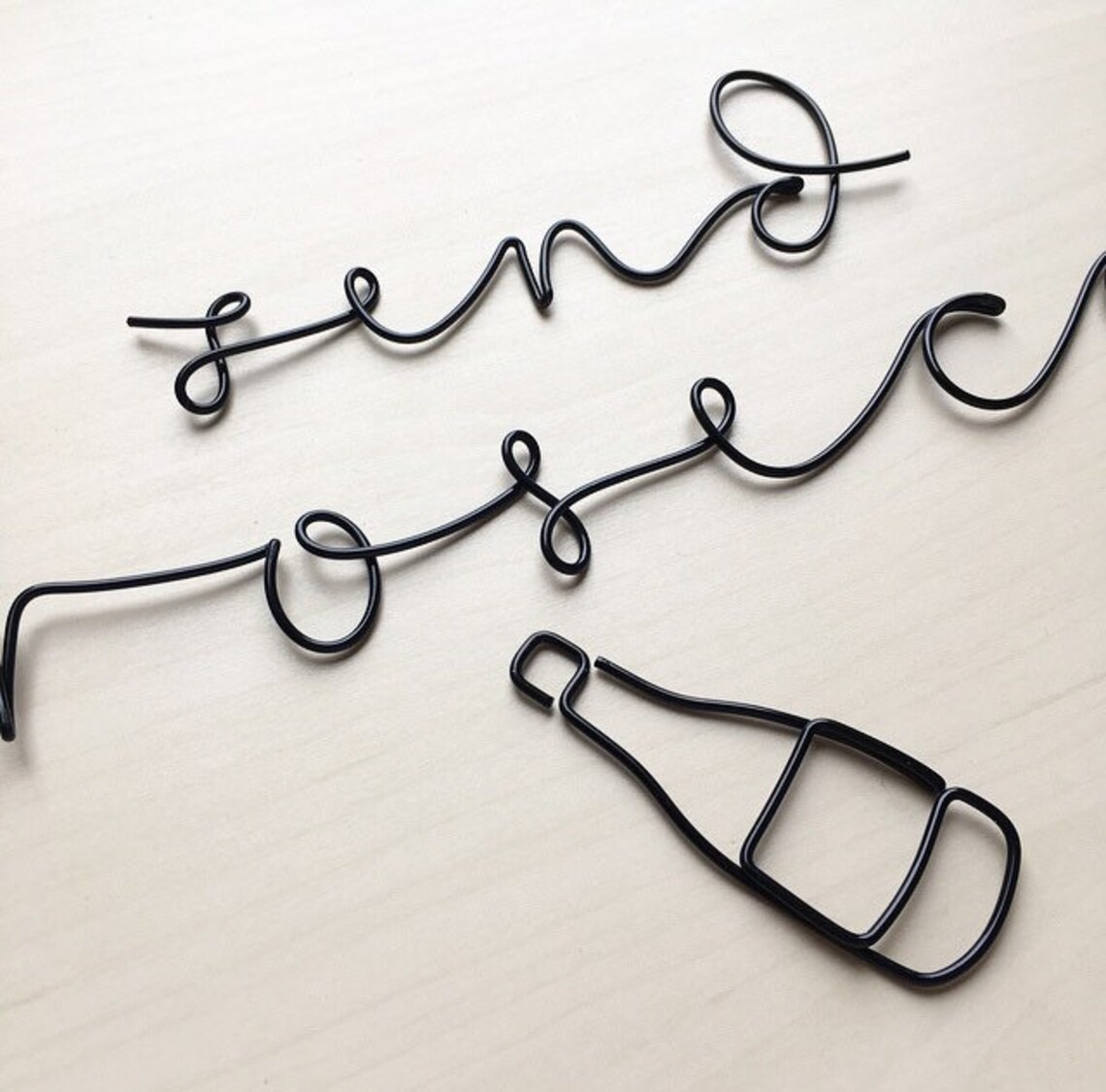 Handmade black Pictured Wire 'send Prosecco' Kitchen - Etsy
