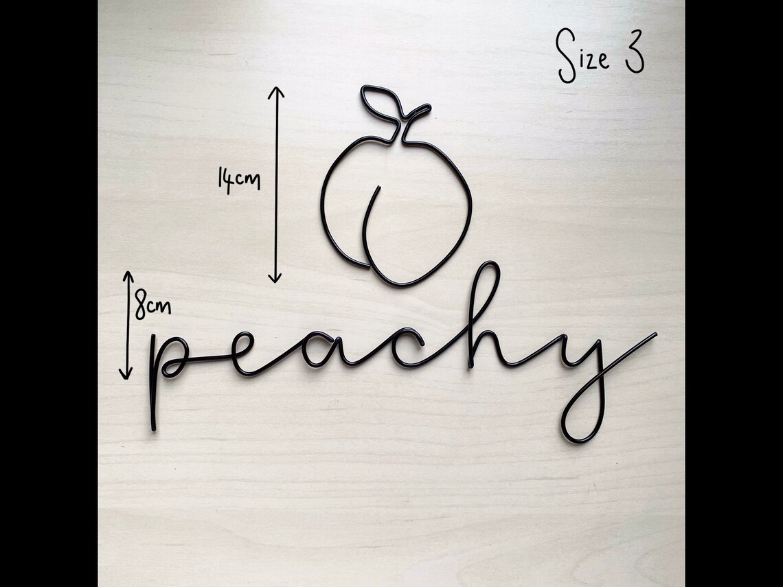 Handmade (black Pictured) Wire Words 'peachy' With Peach. Fun, Home ...