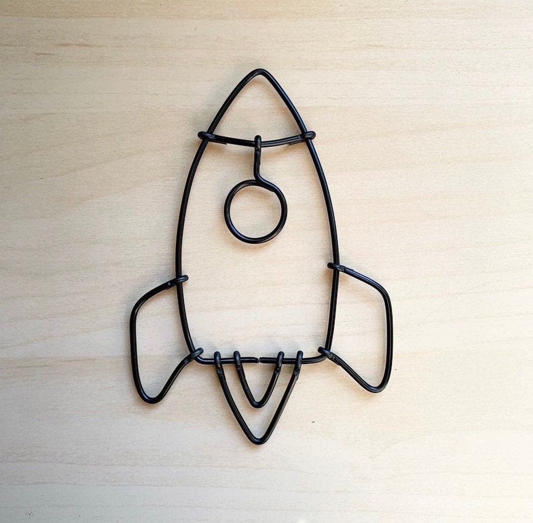 Handmade (black Pictured) Wire Rocket. Wire Art, Kids Bedroom/decor ...