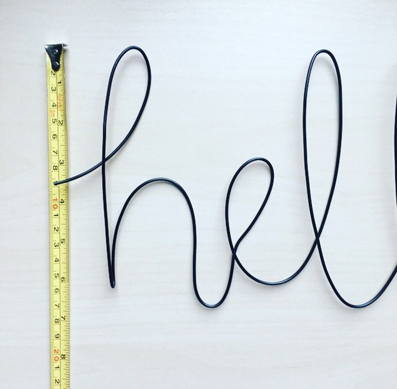 Handmade black Pictured Wire 'hello' Wall Sign. Wire - Etsy