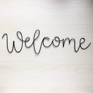 Handmade (black Pictured) Wire 'welcome' Wall Sign. Wire Art, Front ...