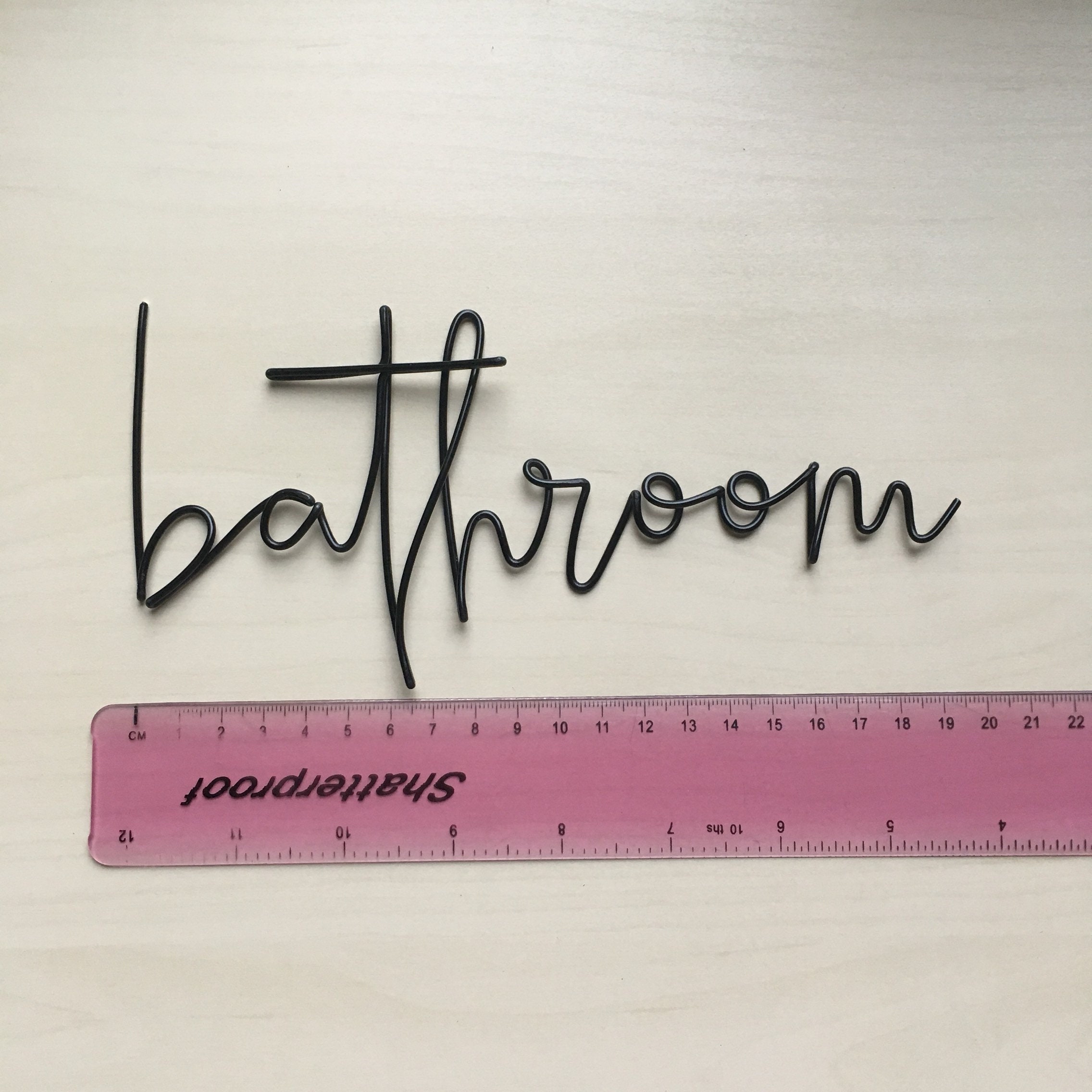 Wire Word bathroom' Wall/door Sign. Wire Art Bathroom - Etsy