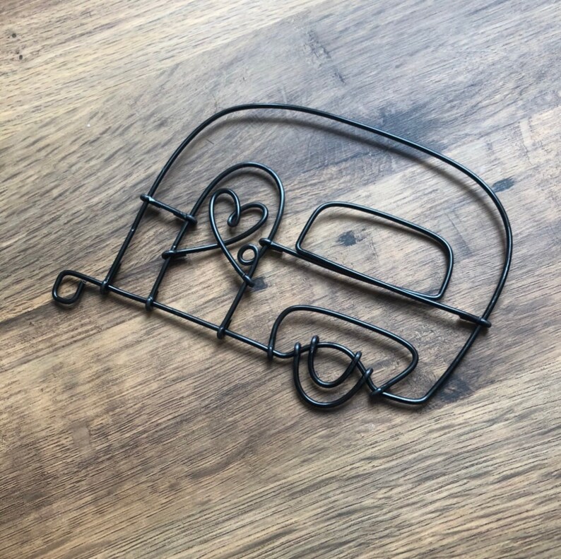 Wire Art black Pictured Wire Caravan Wall/door Decor. Wire | Etsy