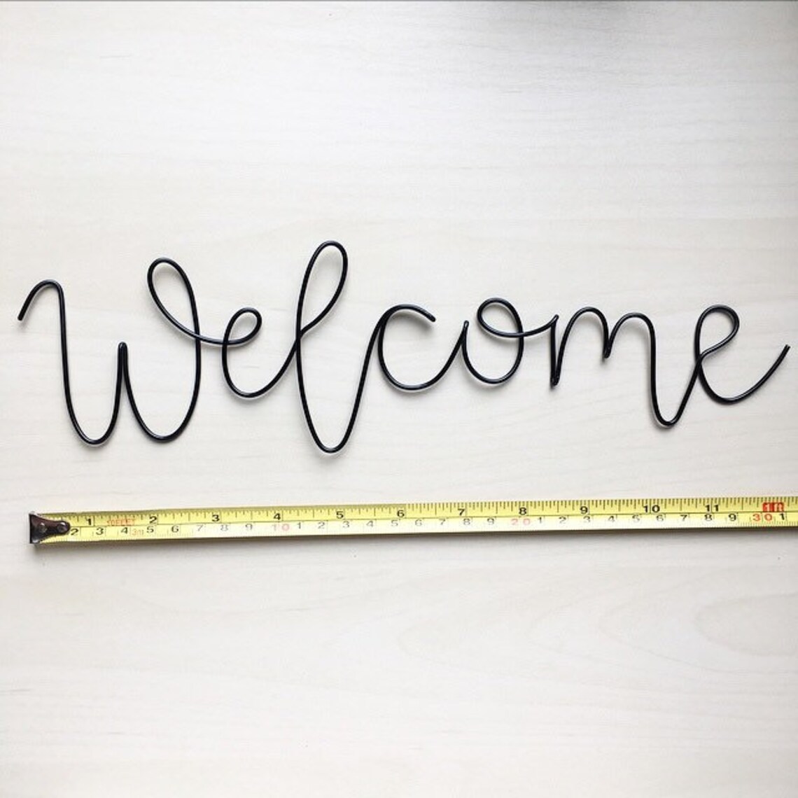 Handmade black Pictured Wire 'welcome' Wall Sign. | Etsy