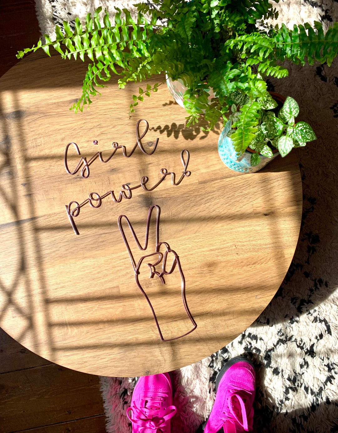 Handmade Pink Wire Peace Sign Hand Gesture With ‘girl Power!’. Fun ...