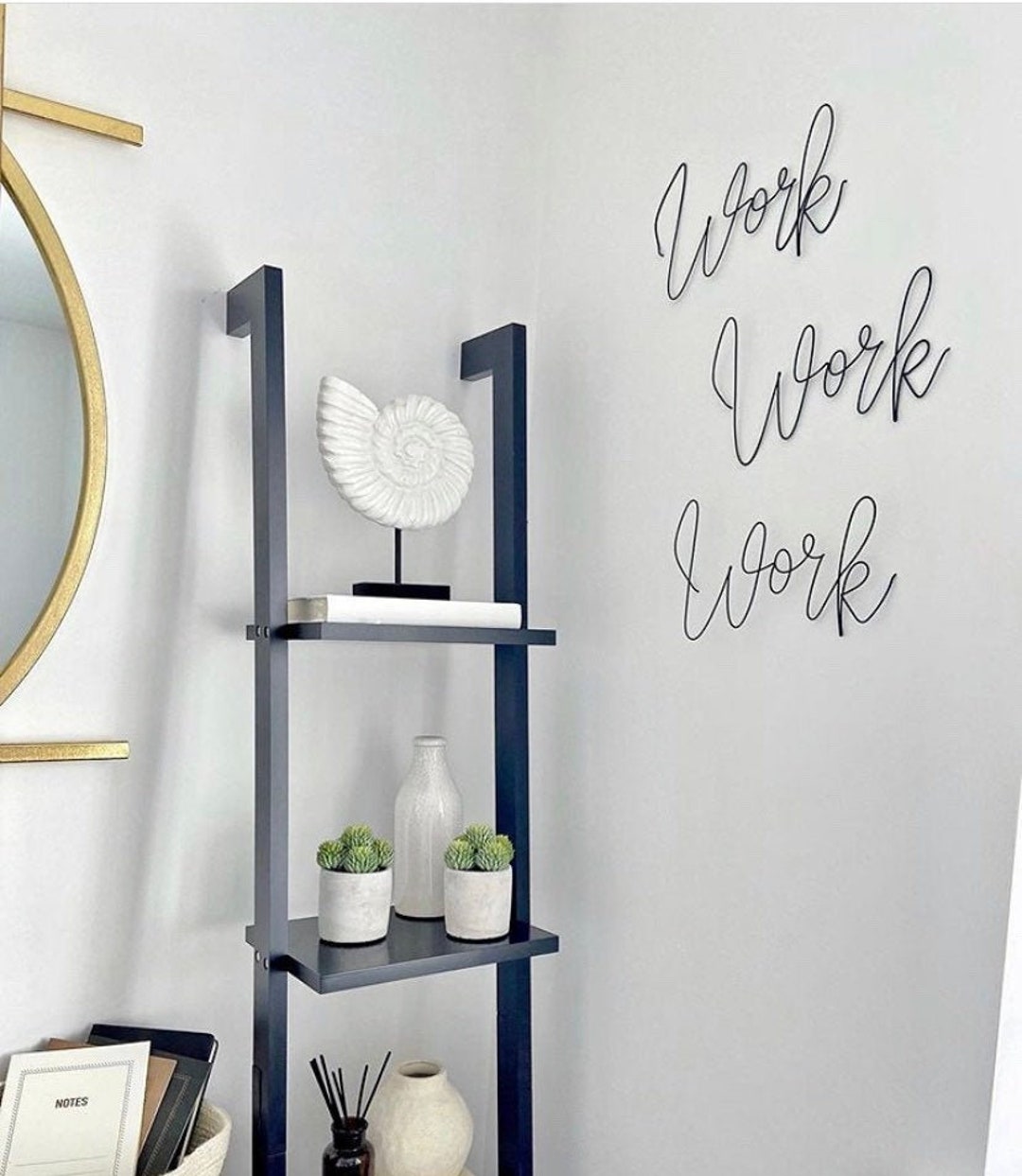 Handmade (black Pictured) Wire 'work Work Work' Wall Sign. Wire Art ...