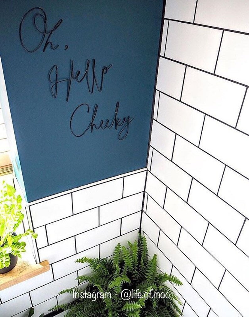 Handmade black Pictured Wire 'oh Hello Cheeky'. | Etsy