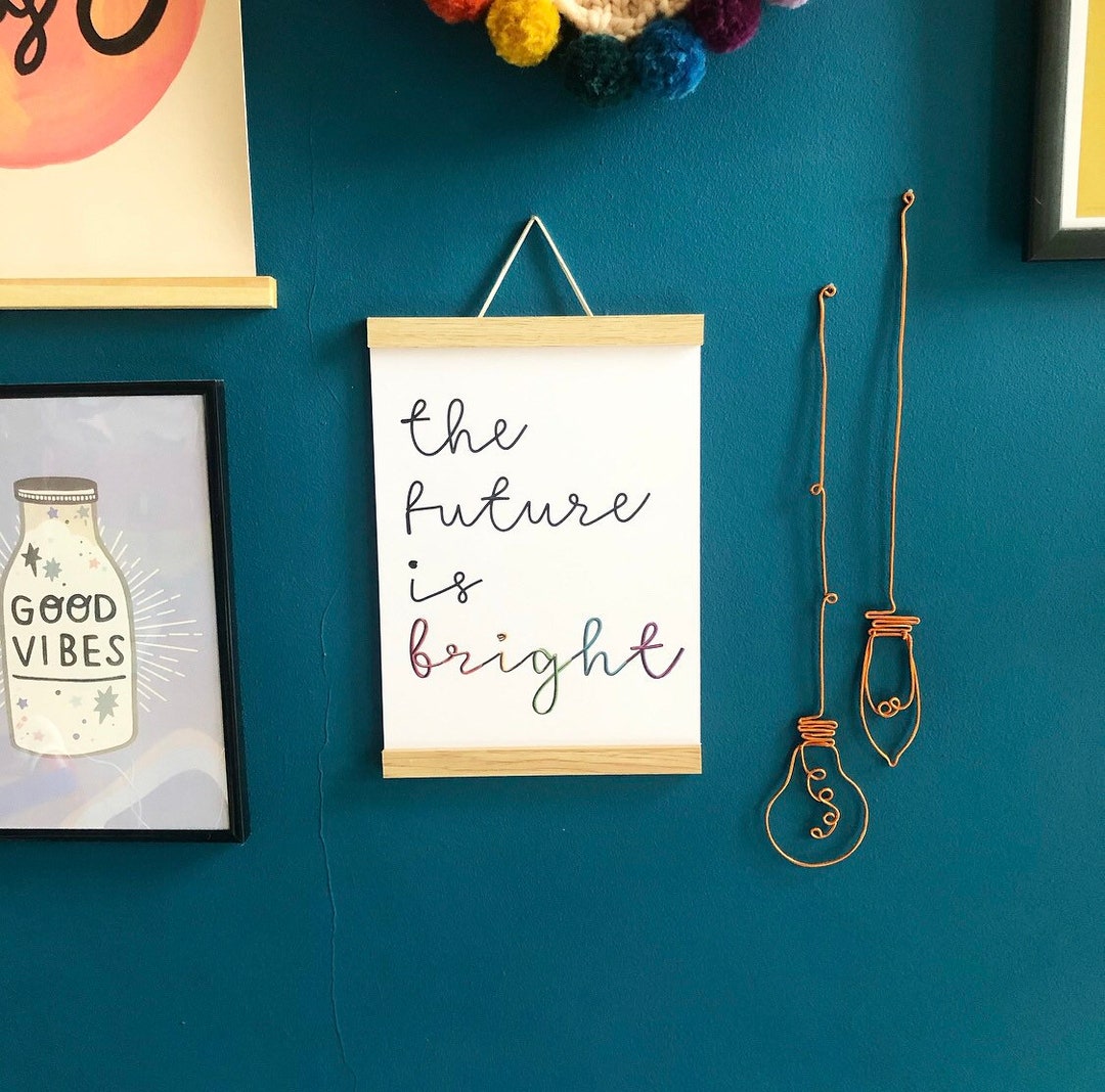 Printed Wire Art ‘the Future is Bright’ A4 Print on White Background ...