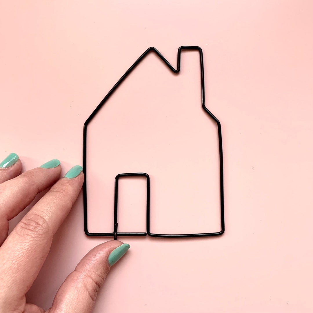 Handmade (black Pictured) Wire House. Wire Art, House Warming, Scandi ...