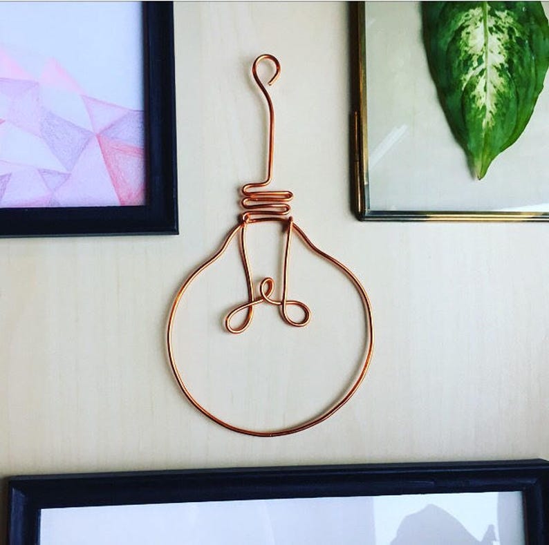 Handmade copper Pictured Wire Vintage Style Light Bulb - Etsy