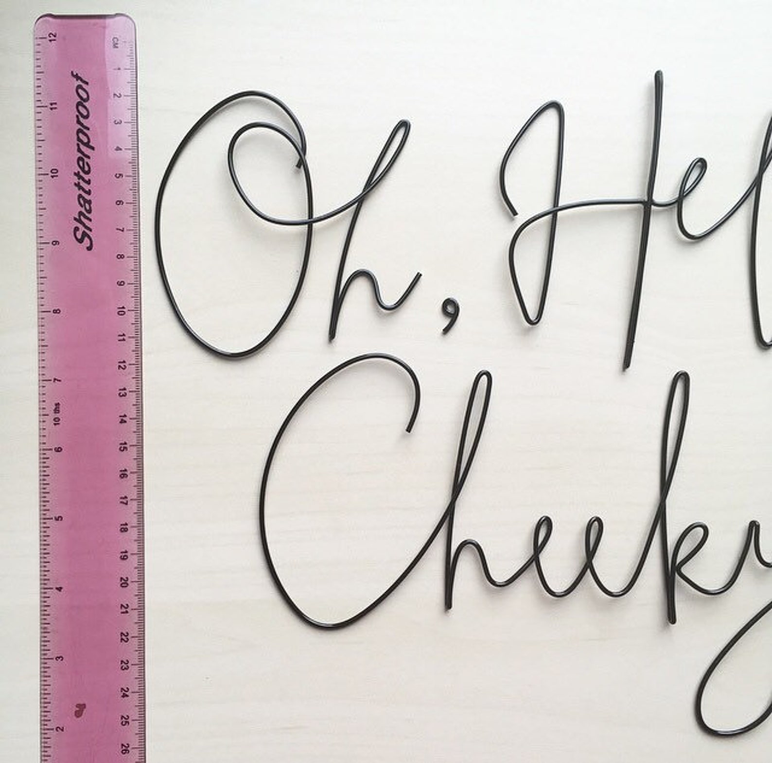 Handmade black Pictured Wire 'oh Hello Cheeky'. | Etsy