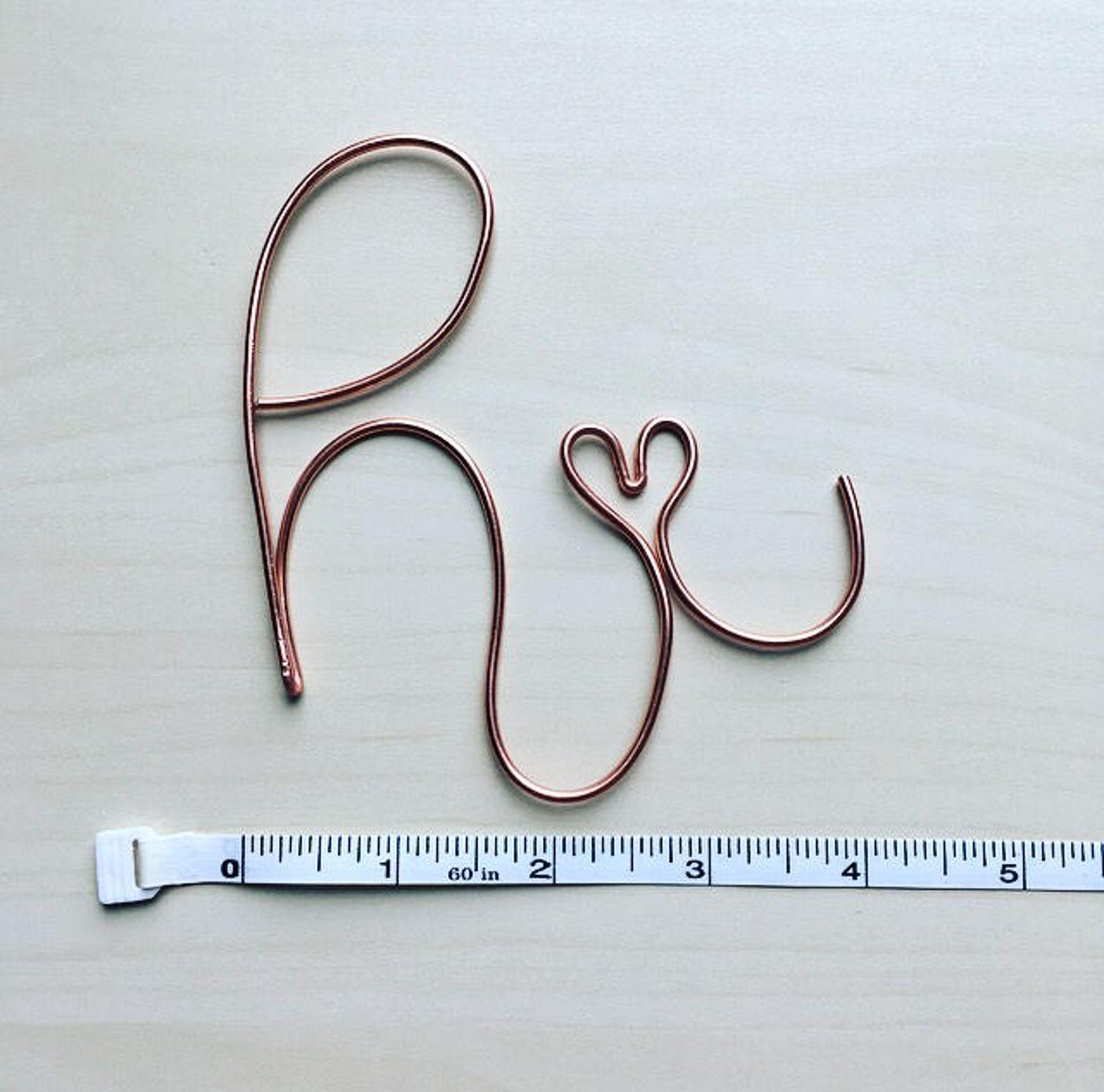 Handmade rose Gold Pictured Wire 'hi' small With - Etsy
