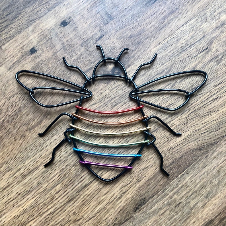 Handmade Wire Rainbow Bumble Bee. Fun Home Housewarming - Etsy