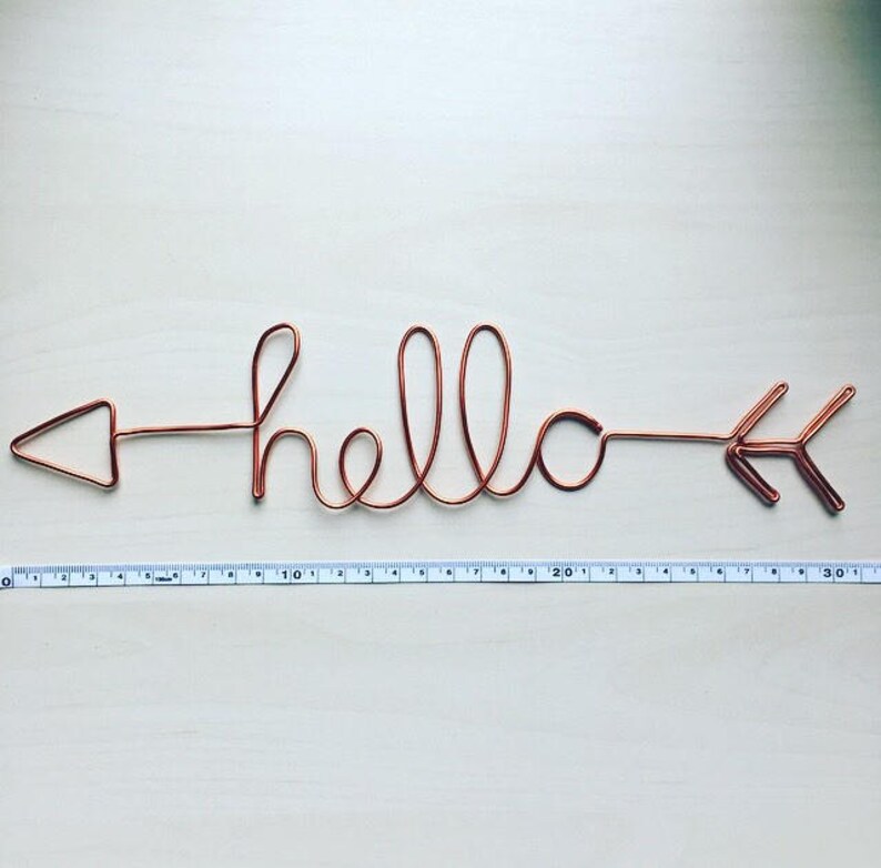 Handmade Copper 'hello' Arrow Party Wedding House - Etsy UK