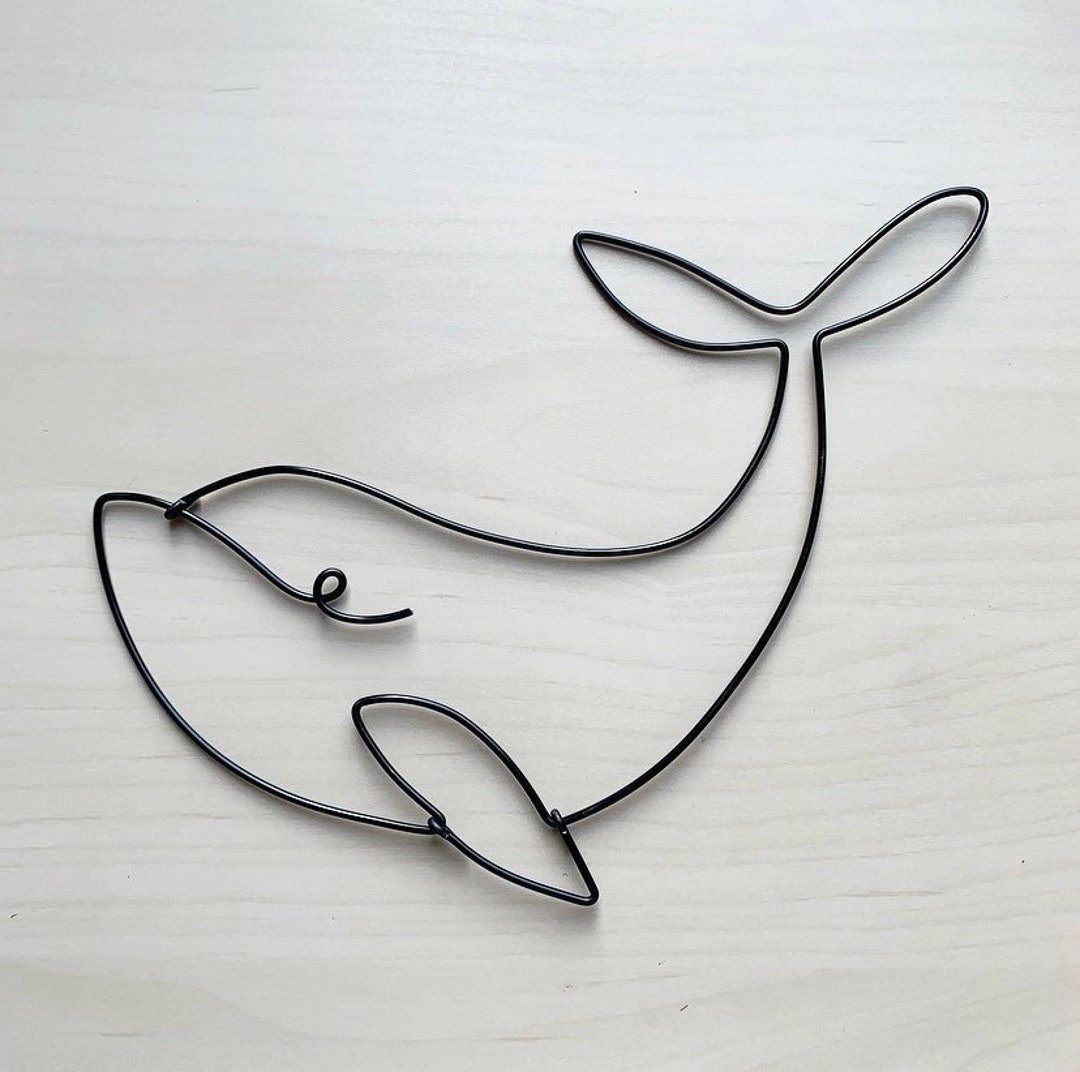 Handmade (black Pictured) Wire Whale. Wire Art, Scandi, Wall Sign, Wall ...
