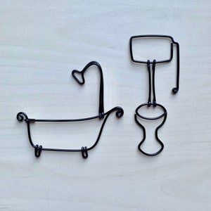 Handmade (black Pictured) Wire Bathroom, Toilet Wall/door Sign. Wire ...