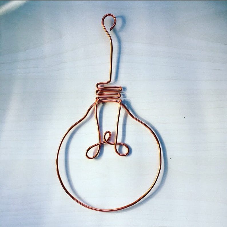 Handmade copper Pictured Wire Vintage Style Light Bulb - Etsy