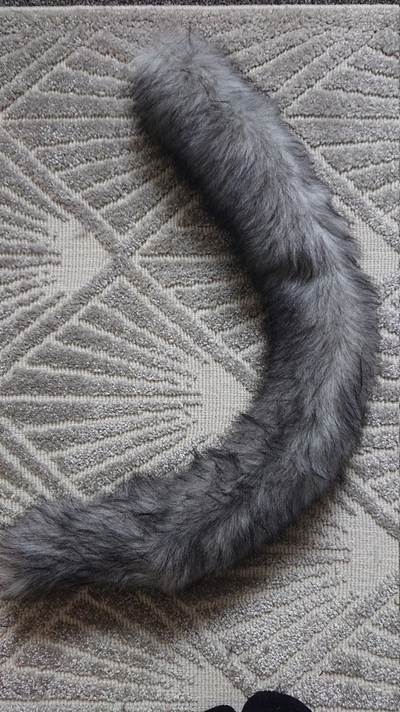 Luxury Long Pile Grey Cat Tail 35 Long Cute Cosplay | Etsy UK
