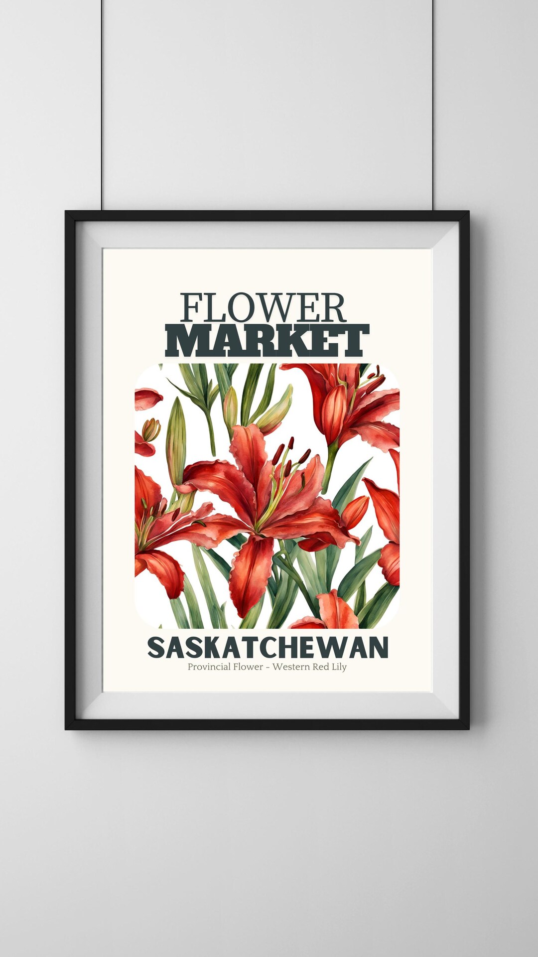 Western Red Lily Digital Download - Vibrant SK Flower Market Art ...