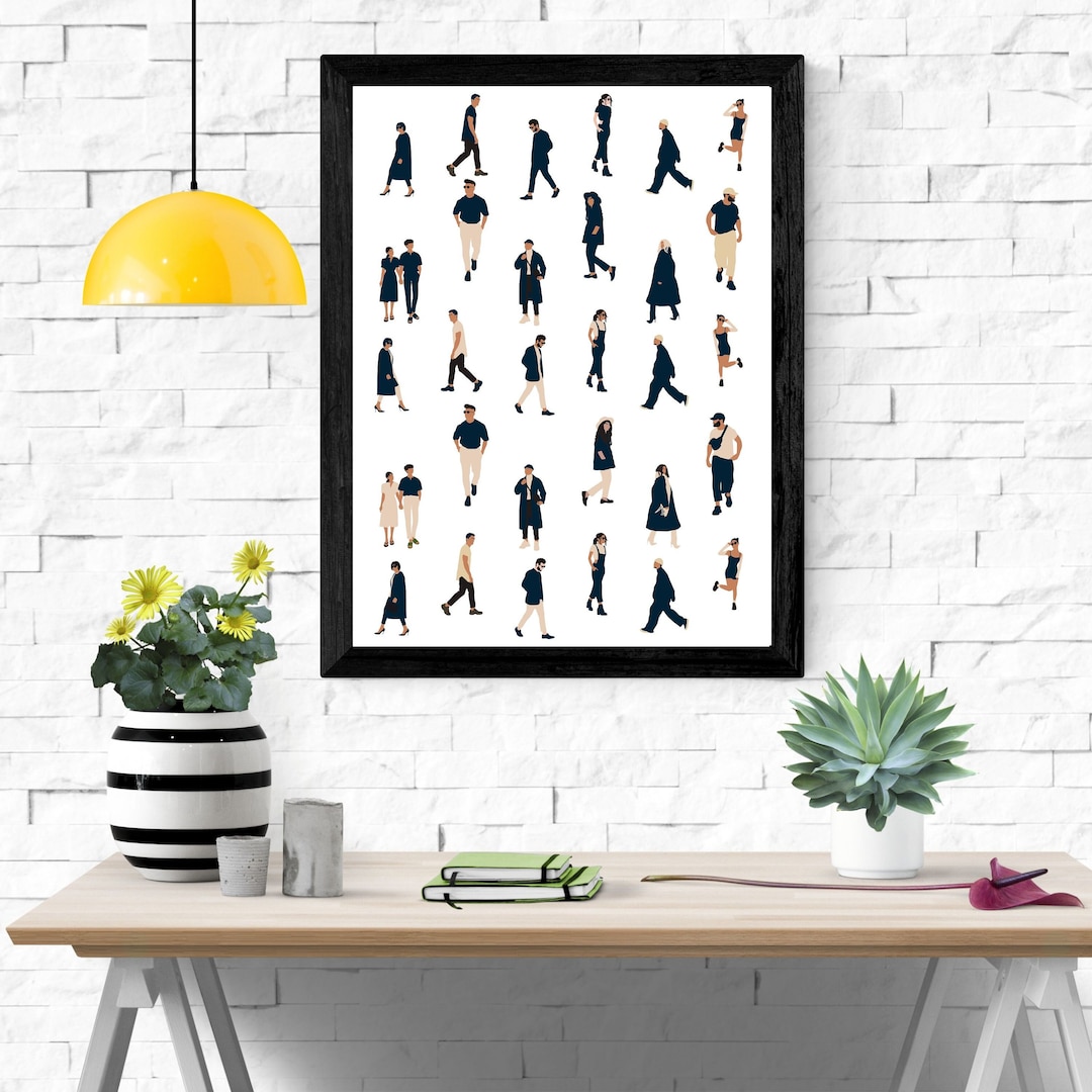 People Art | Humans Walking | Black & White Poster | Kind Humans Are My ...