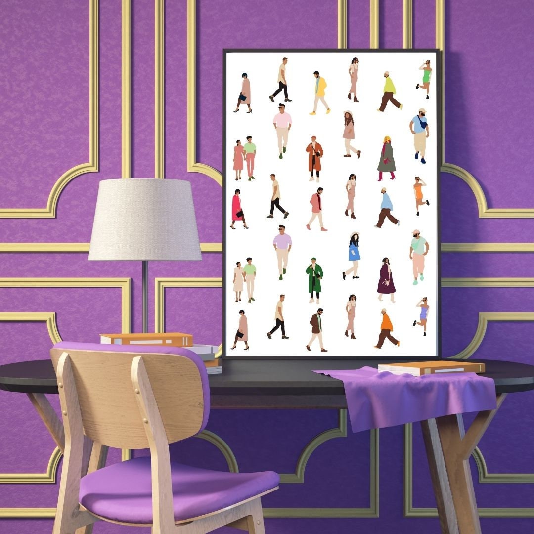 Humans Walking Colorful Kind Humans Are My Kinda Humans Digital ...