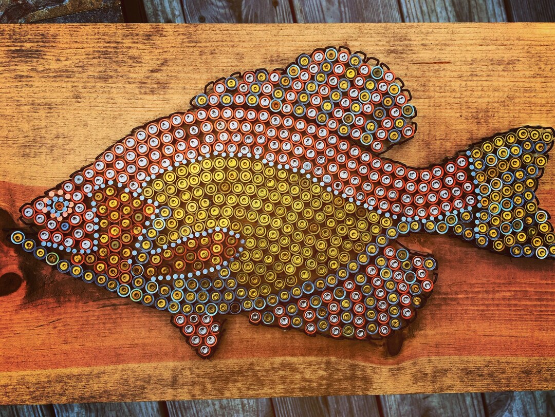 Crappie Made From Spent Shotgun Shell Primers on Stained Wood - Etsy