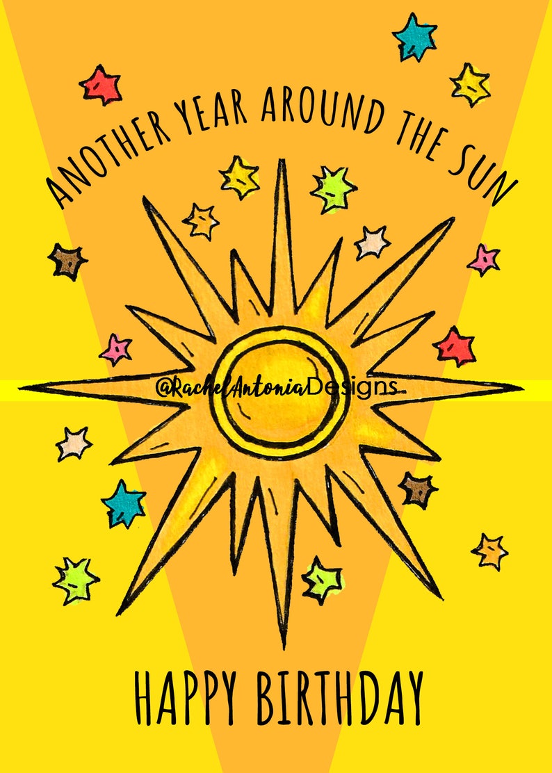 Another Year Around the Sun Birthday Card/ Happy Birthday - Etsy