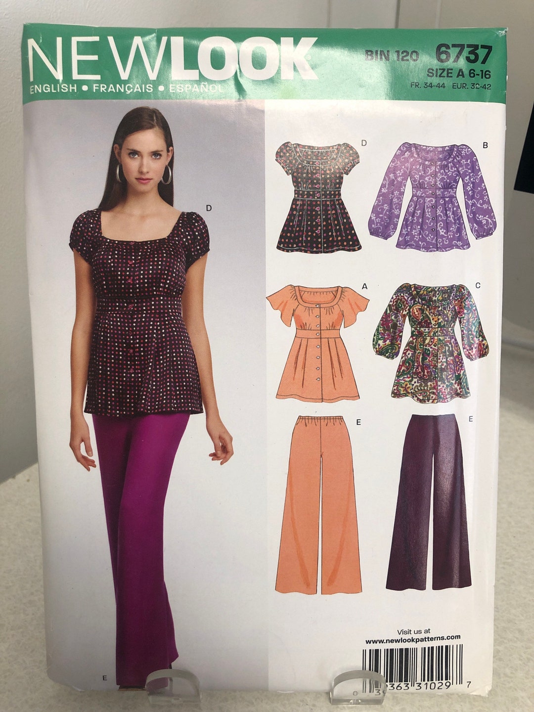 6737 NEWLOOK 2007 Vintage Sewing Pattern Womens Clothing Size - Etsy