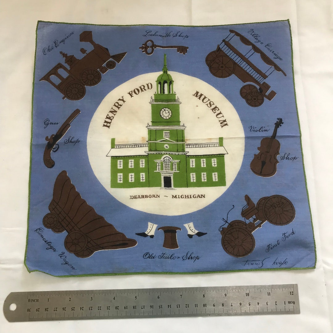 Vintage Tammis Keefe Henry Ford Museum Hanky Hankie Handkerchief - Etsy